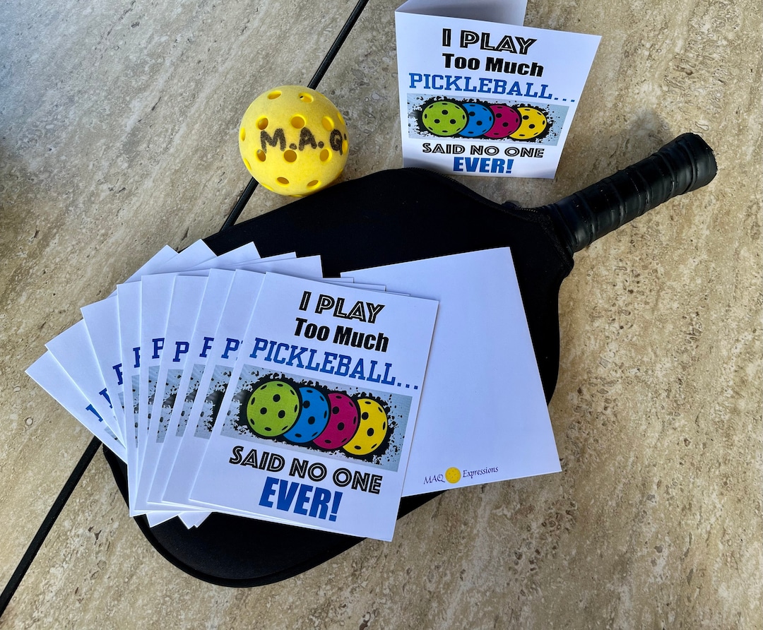 PICKLEBALL Note Cards Blank Inside 12 Pk too Much Pickleball - Etsy