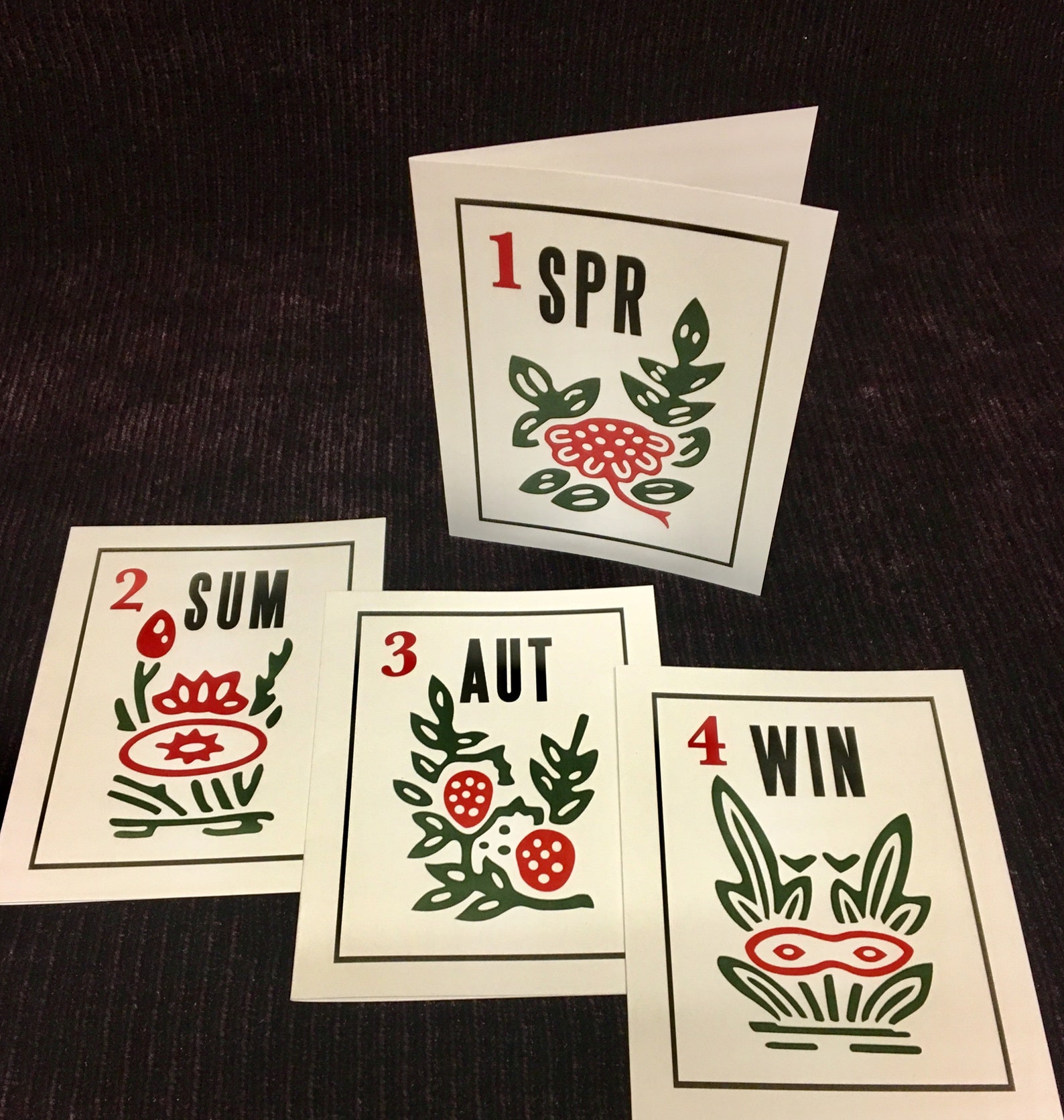 MAHJONG Note Cards Blank Inside 12 Pk flowers | Etsy