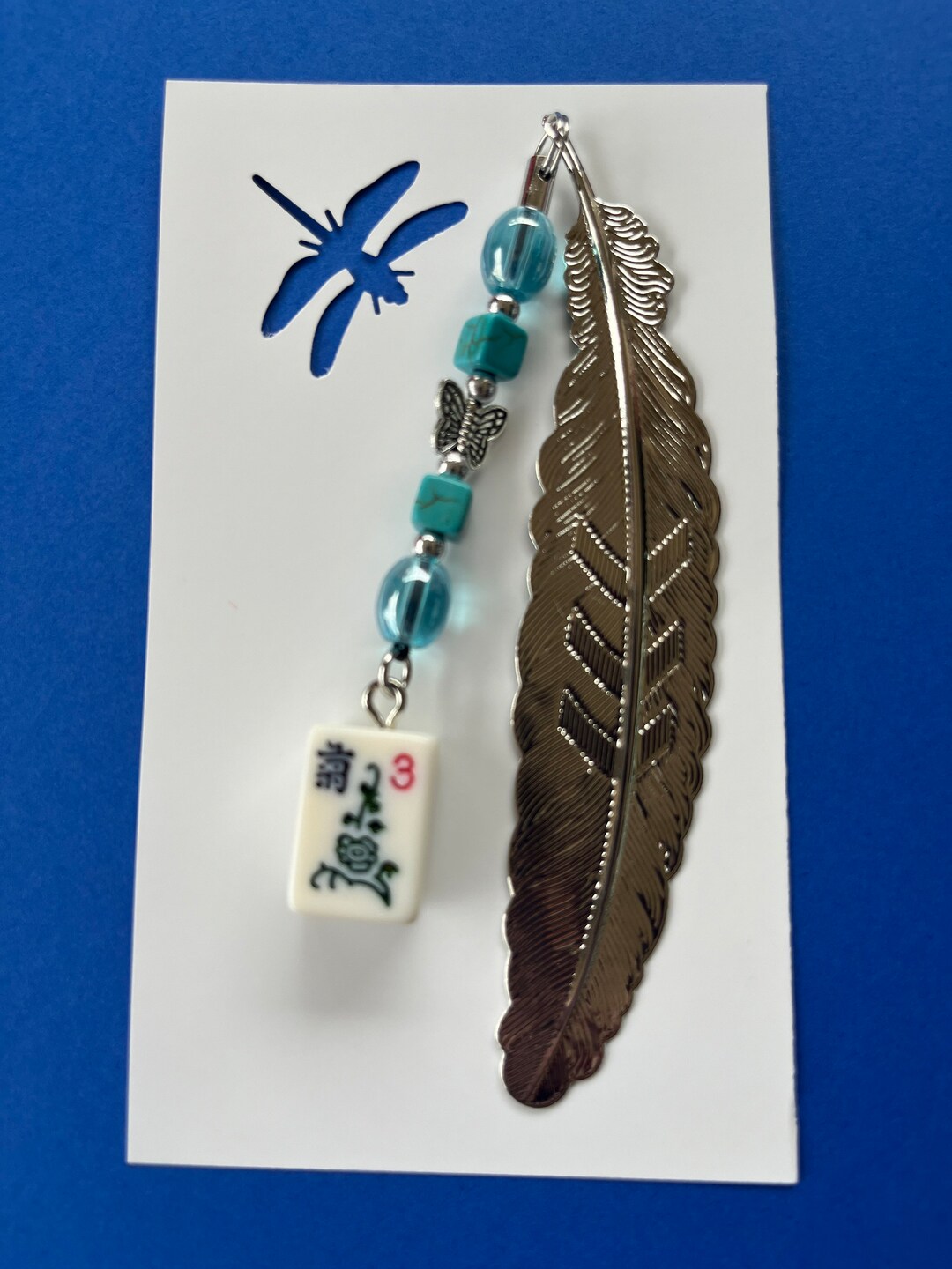 Mahjong Unique Handmade Bookmark With Mixed Beads & Tibetan Silver - Etsy