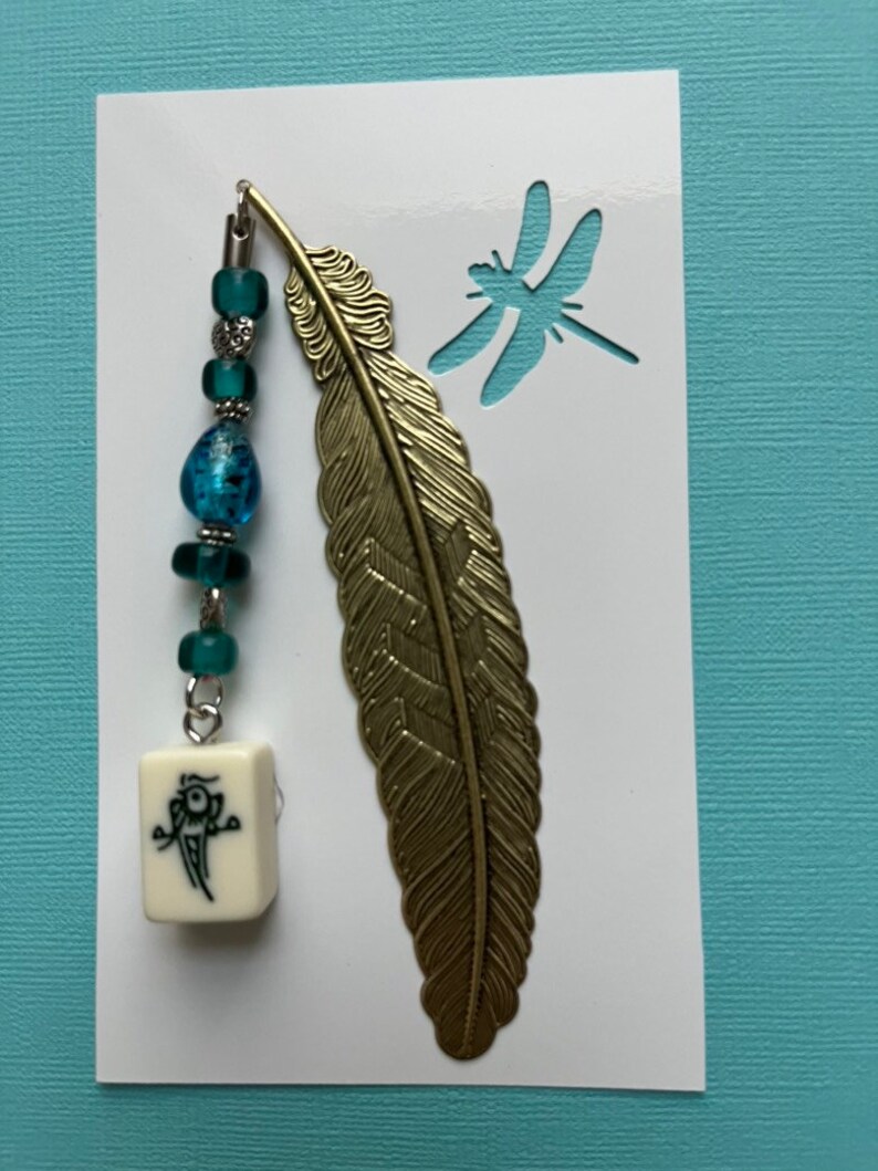 Mahjong Unique Handmade Bookmark With Mixed Beads & Tibetan - Etsy