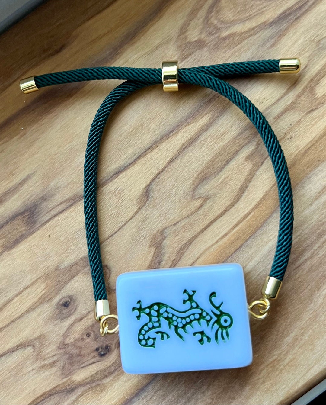 Mahjong Unique Handmade Adjustable With Green Dragon - Etsy