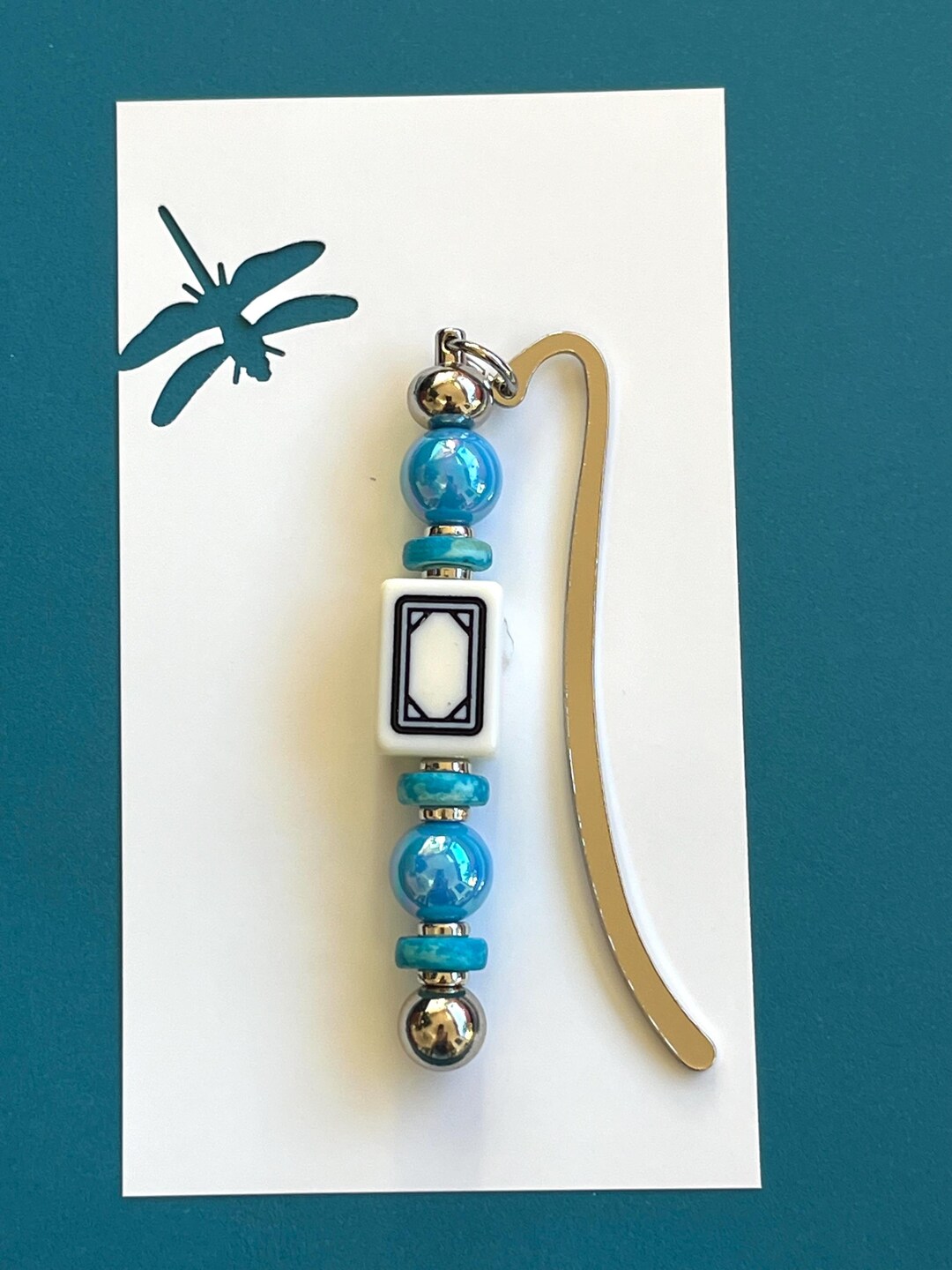 Mahjong Unique Handmade Bookmark With Mixed Beads & Tibetan Silver - Etsy