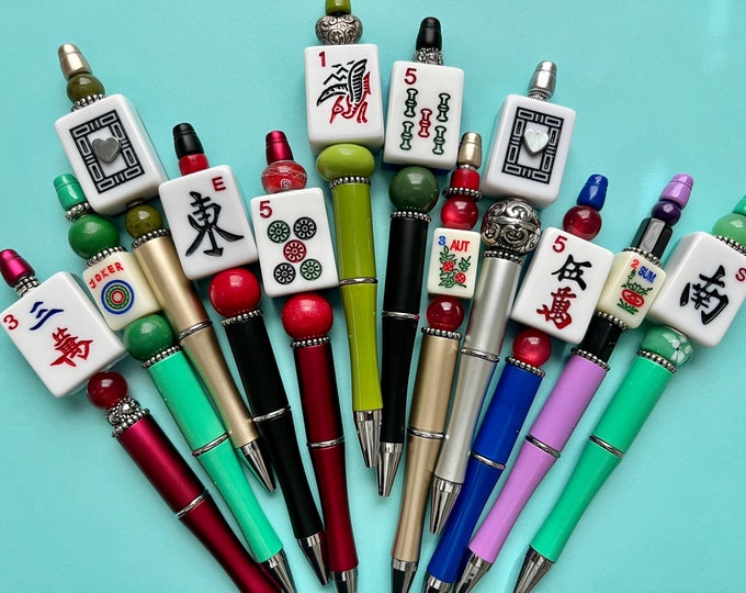 Mahjong Unique Handcrafted Pen With Mixed Beads *refillable* - Etsy