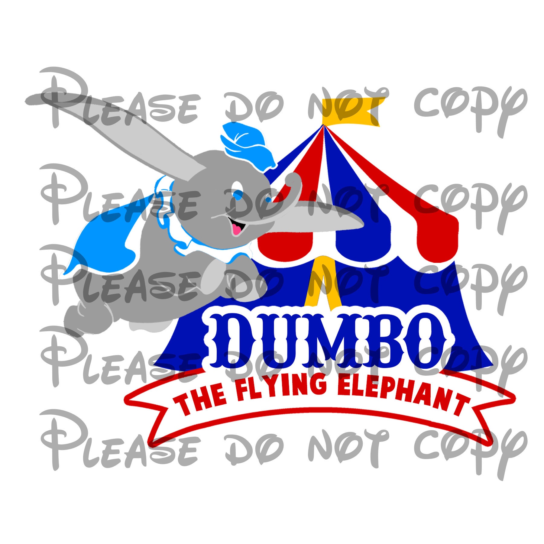 SVG File Disney Dumbo Flying Elephant Ride Title Digital | Etsy