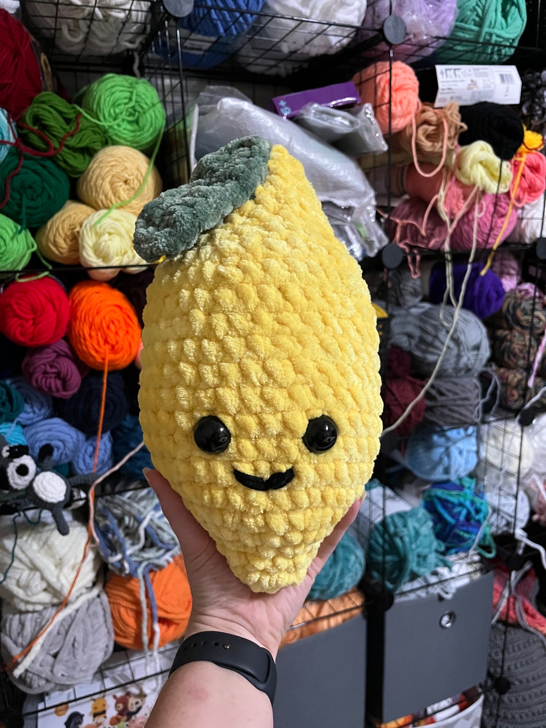Jumbo Crochet Lemon Plushie/ Crochet Lemon/ Lemon Plushie/ Crochet ...