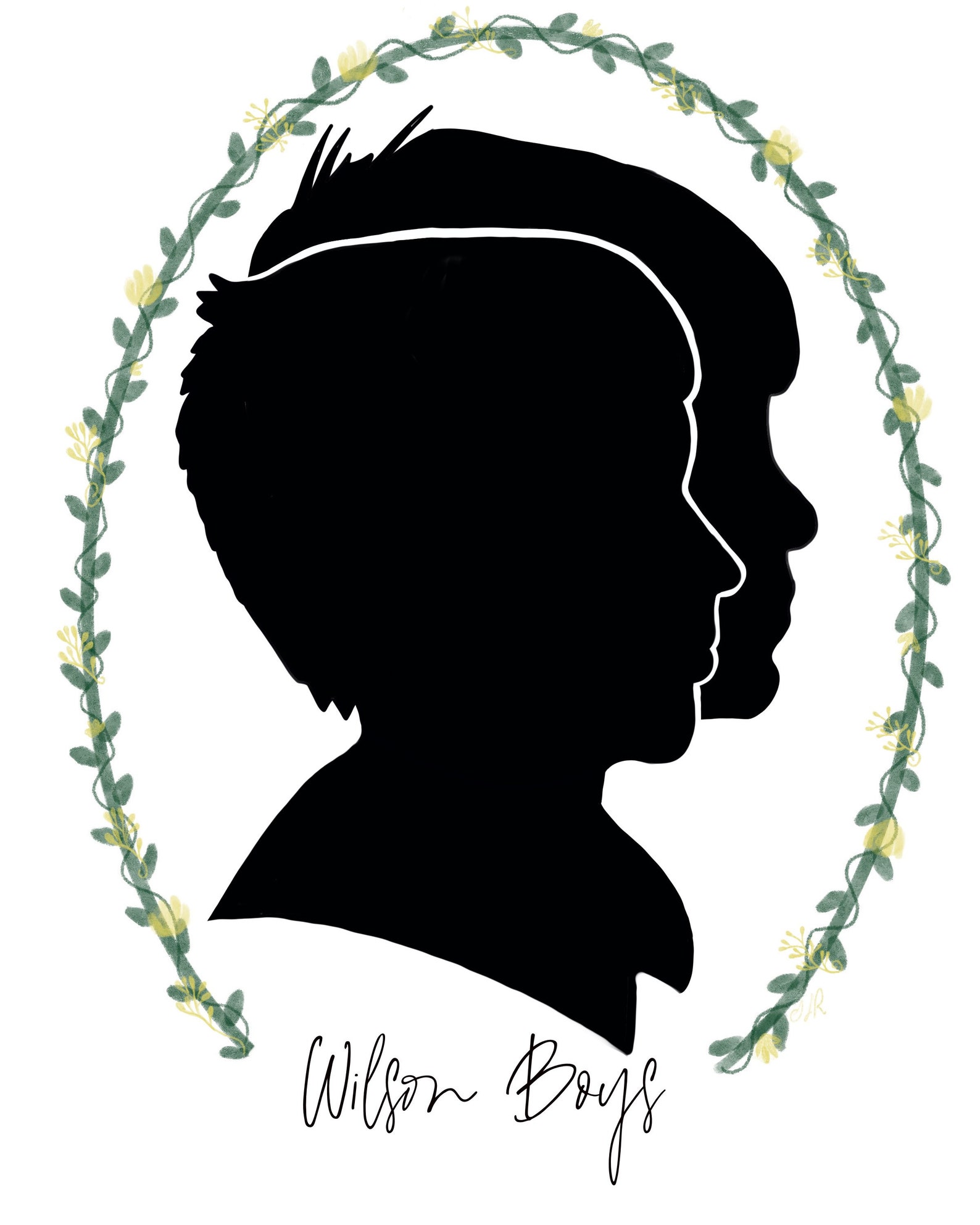 Custom Silhouette Portrait Mother's day gift | Etsy