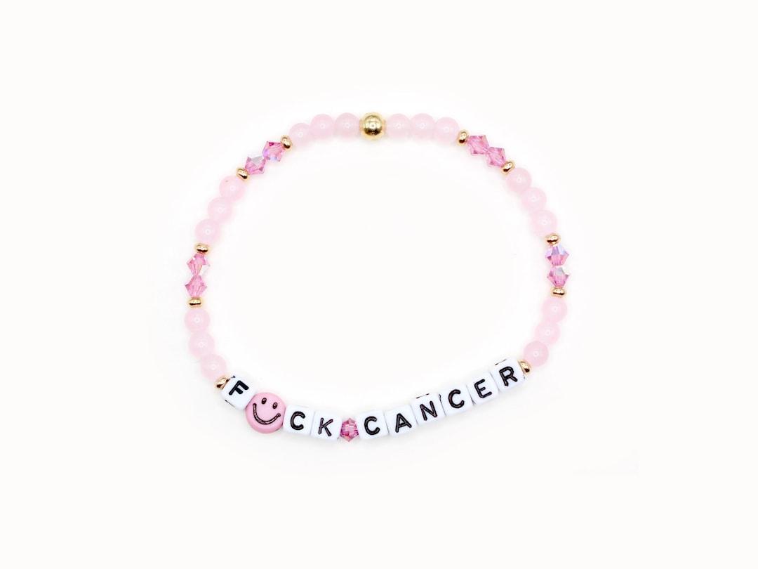 Custom "f*ck Cancer" Beaded Bracelet – Breast Cancer Support Gift - Etsy