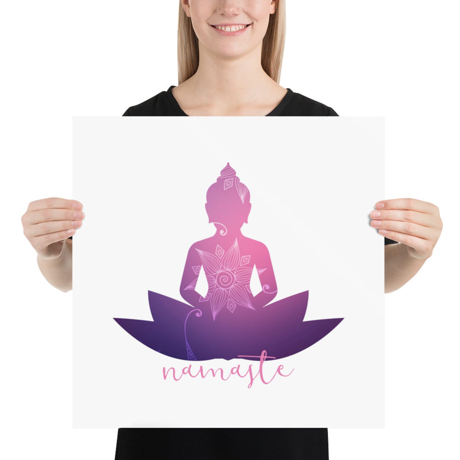 Purple Namaste Lotus Meditation & Yoga Sukhasana Pose - Etsy