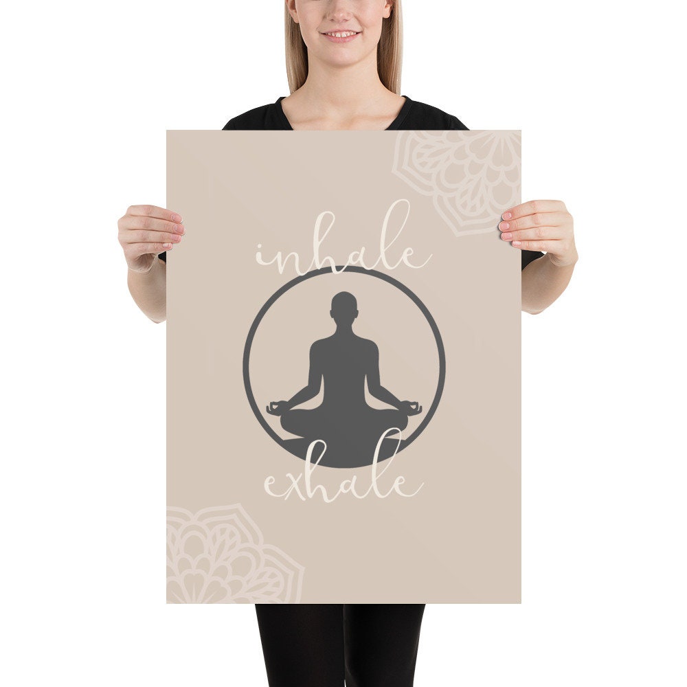 Inhale Exhale Wall Art Boho Poster Bohemian Wall Decor Yoga - Etsy