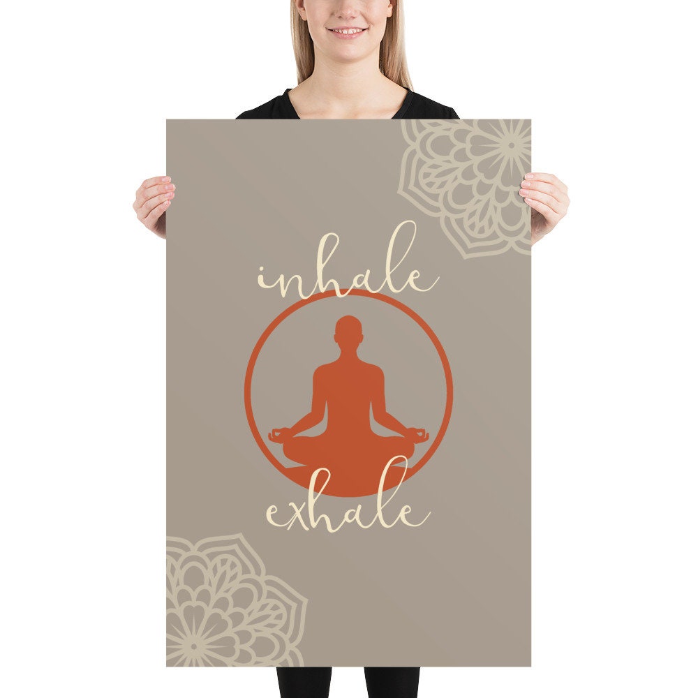 Inhale Exhale Wall Art Boho Poster Bohemian Wall Decor Yoga - Etsy UK