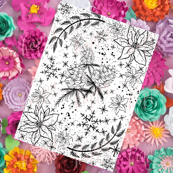 Blooming Flowers Coloring Page // Digital Printable Page // INSTANT ...