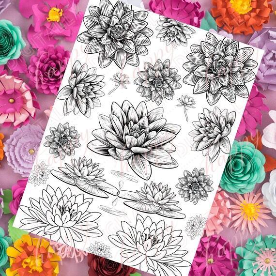 Blooming Flowers Coloring Page // Digital Printable Page // INSTANT ...