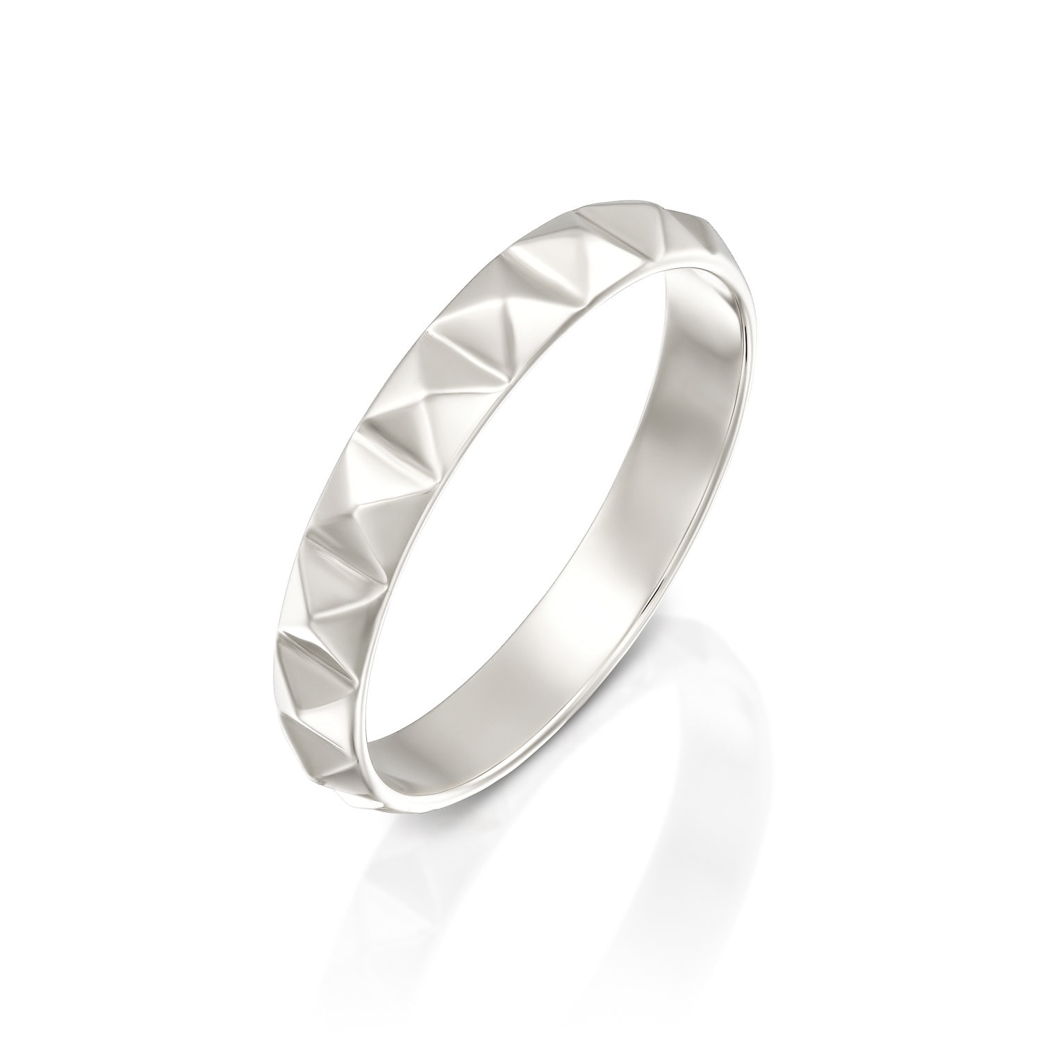 Studded Pyramid Stacking Ring, 14k Gold Band - Etsy