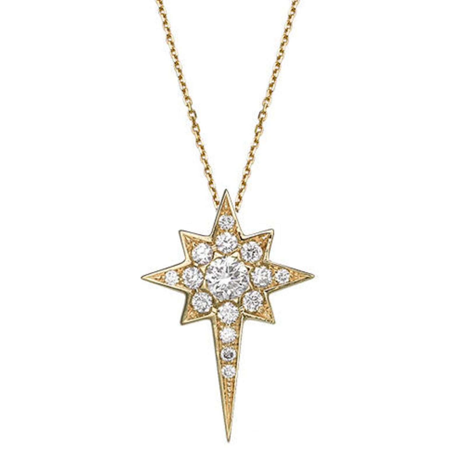 Gold Star Diamond Necklace Unique Diamonds Star Pendant - Etsy