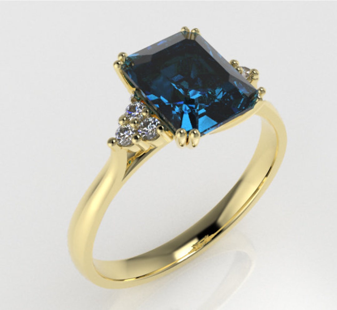 Neta Blue Topaz Yellow Gold Ring - Etsy