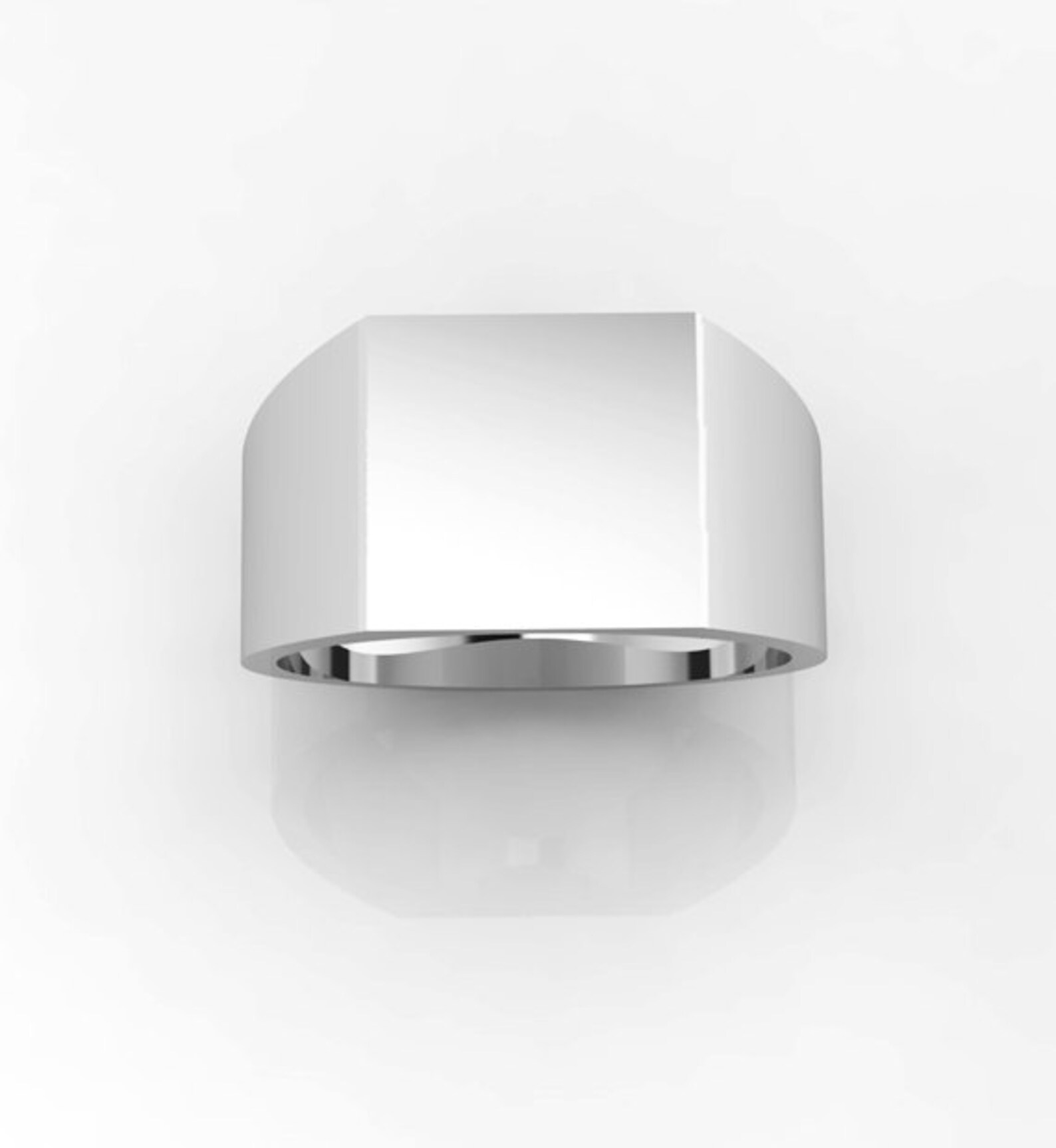 Gold Flat Square Signet Ring, Minimalist Mens Gold Ring, Flat Top Ring ...