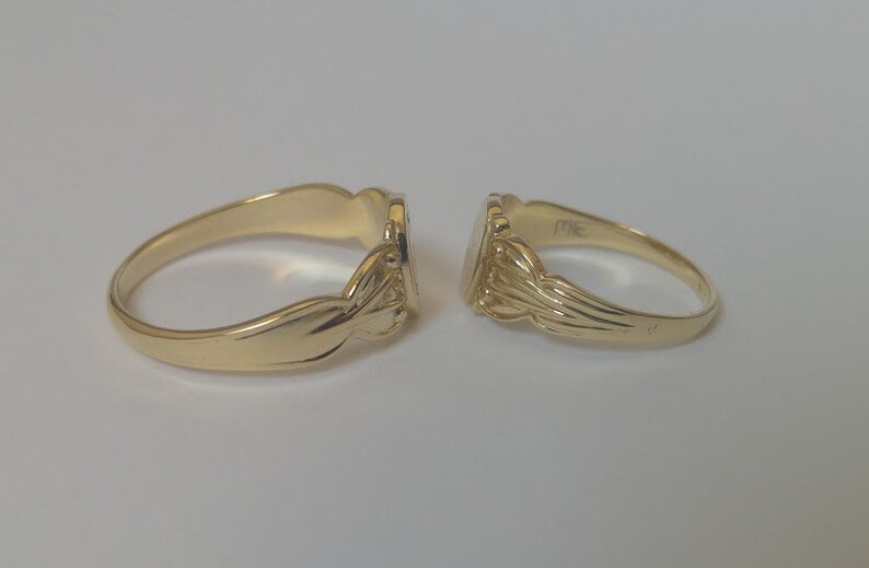 Men Pinky Signet Initial Ring Vintage Style 14k Gold - Etsy