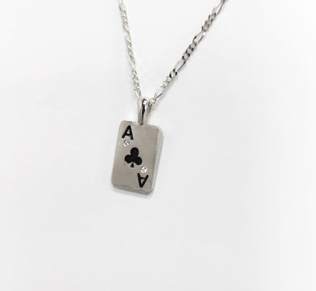 Ace Pendant, Poker Pendant, Poker Gifts, Ace Pendant With Two Diamonds ...