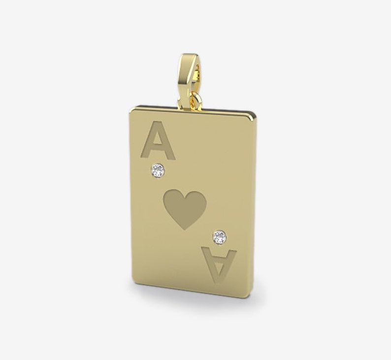 Ace Pendant, Poker Pendant, Poker Gifts, Ace Pendant With Two Diamonds ...