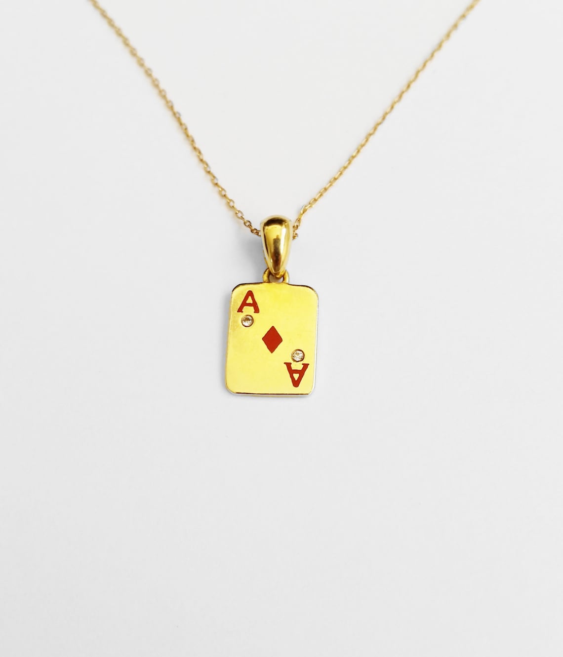 Ace Pendant, Poker Pendant, Poker Gifts, Ace Pendant With Two Diamonds ...