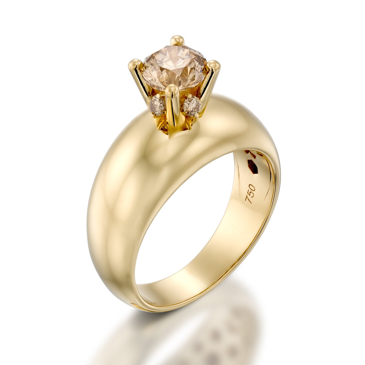 1.35CT Natural Fancy Brown Champagne Diamond Ring - Etsy