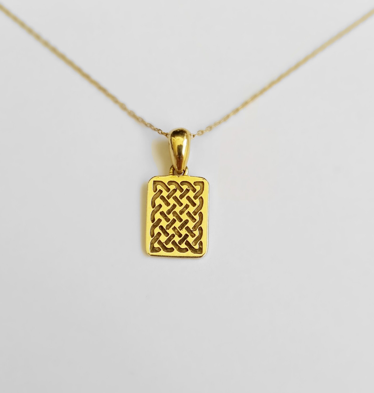 Gold Ace of Diamond Charm Necklace, Dainty Pendant Necklace, Playing ...