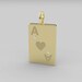 Ace Pendant, Poker Pendant, Poker Gifts, Ace Pendant With Two Diamonds ...