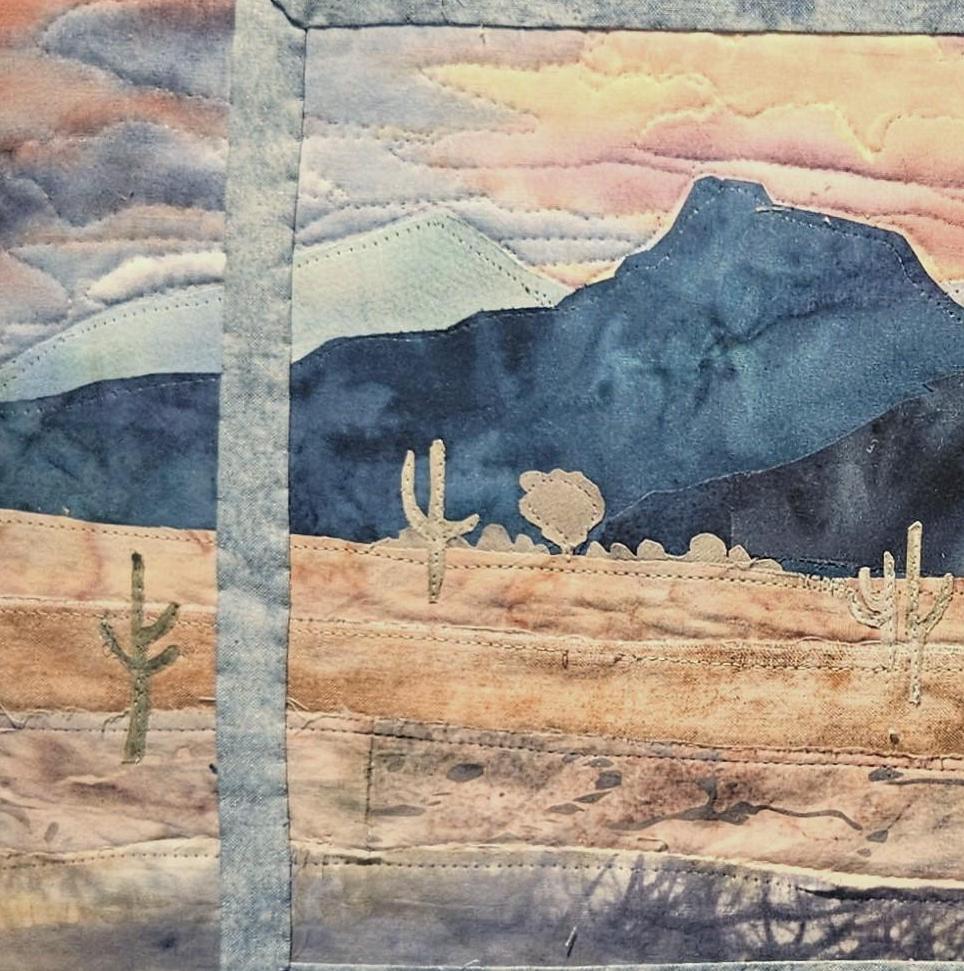 Quilted Desert Landscape -sonoran Sunset- Original Appliqued Fabric Art ...