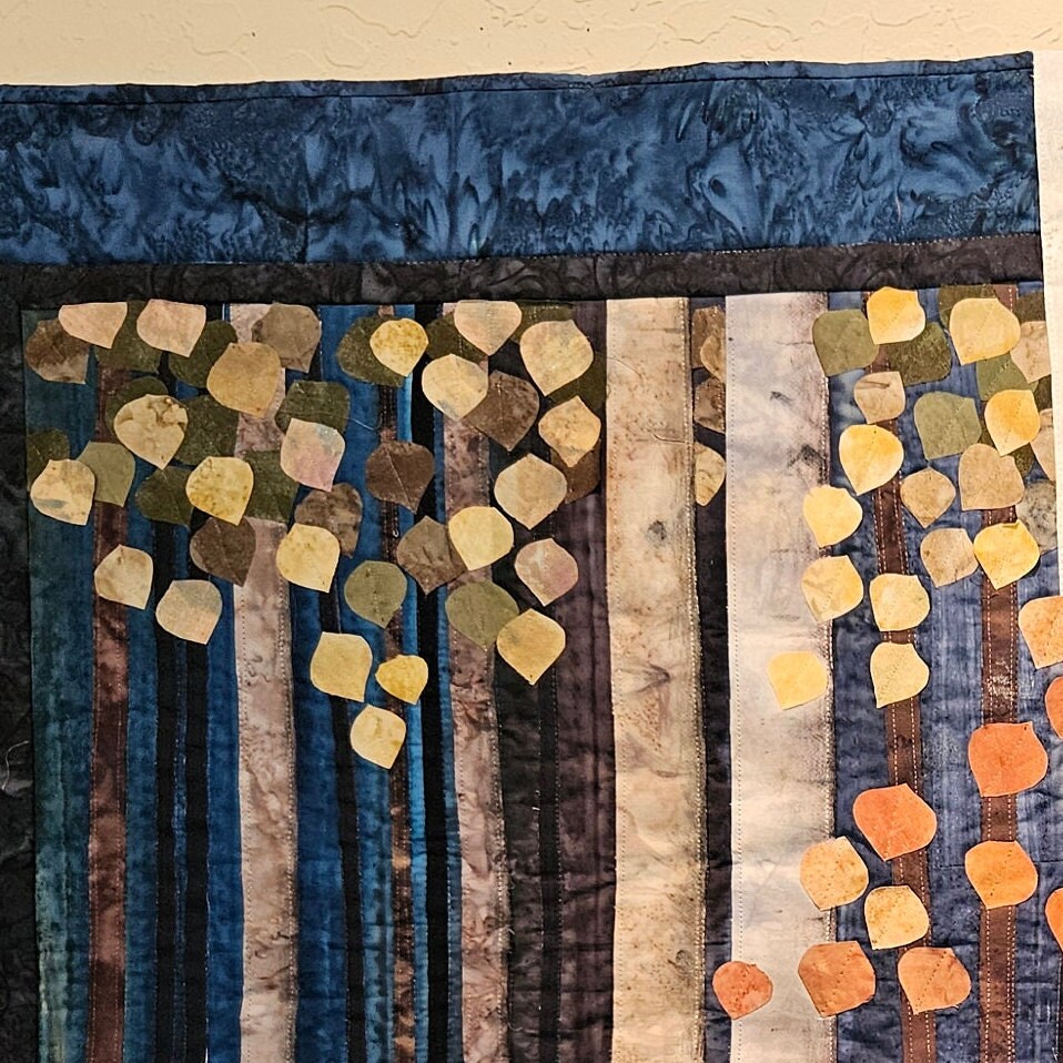 Quilted Landscape Wall Hanging- "aspen at Twilight" - Original Nature ...