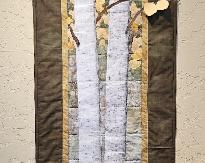 Quilted Landscape Wall Hanging- "aspen Autumn"- Original Fabric Art - Etsy
