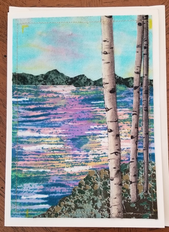 Landscape Art Cards Original Handmade Appliqued quilted | Etsy