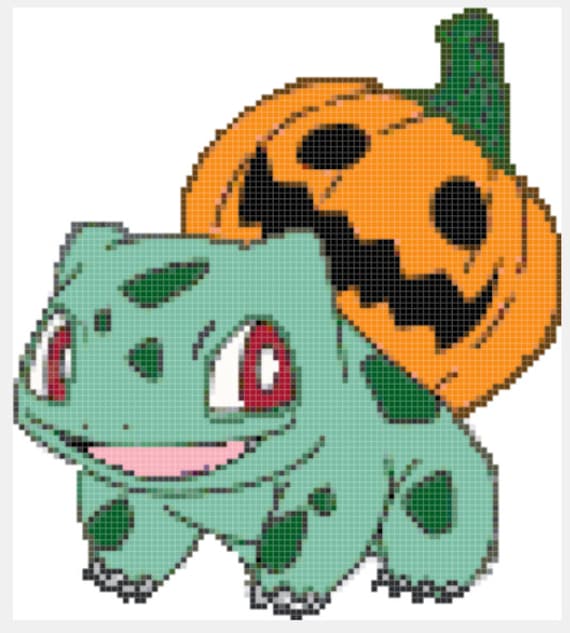 Bulbasaur Pixel Art Grid