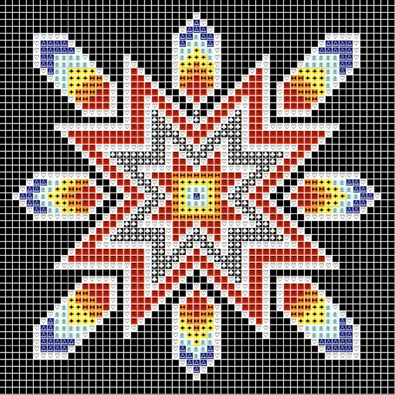 Beaded Indigenous Rosette Cross Stitch PDF Pattern Only - Etsy