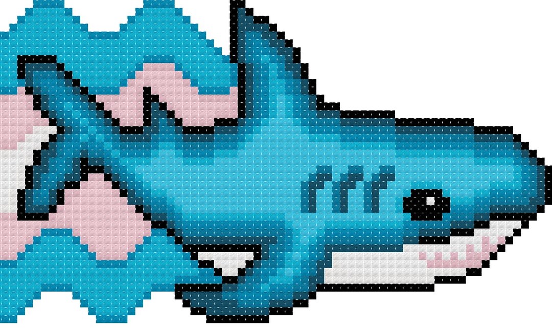 Blahaj Cross Stitch Pattern - Transgender Icon Blahaj Loves All - Shark ...