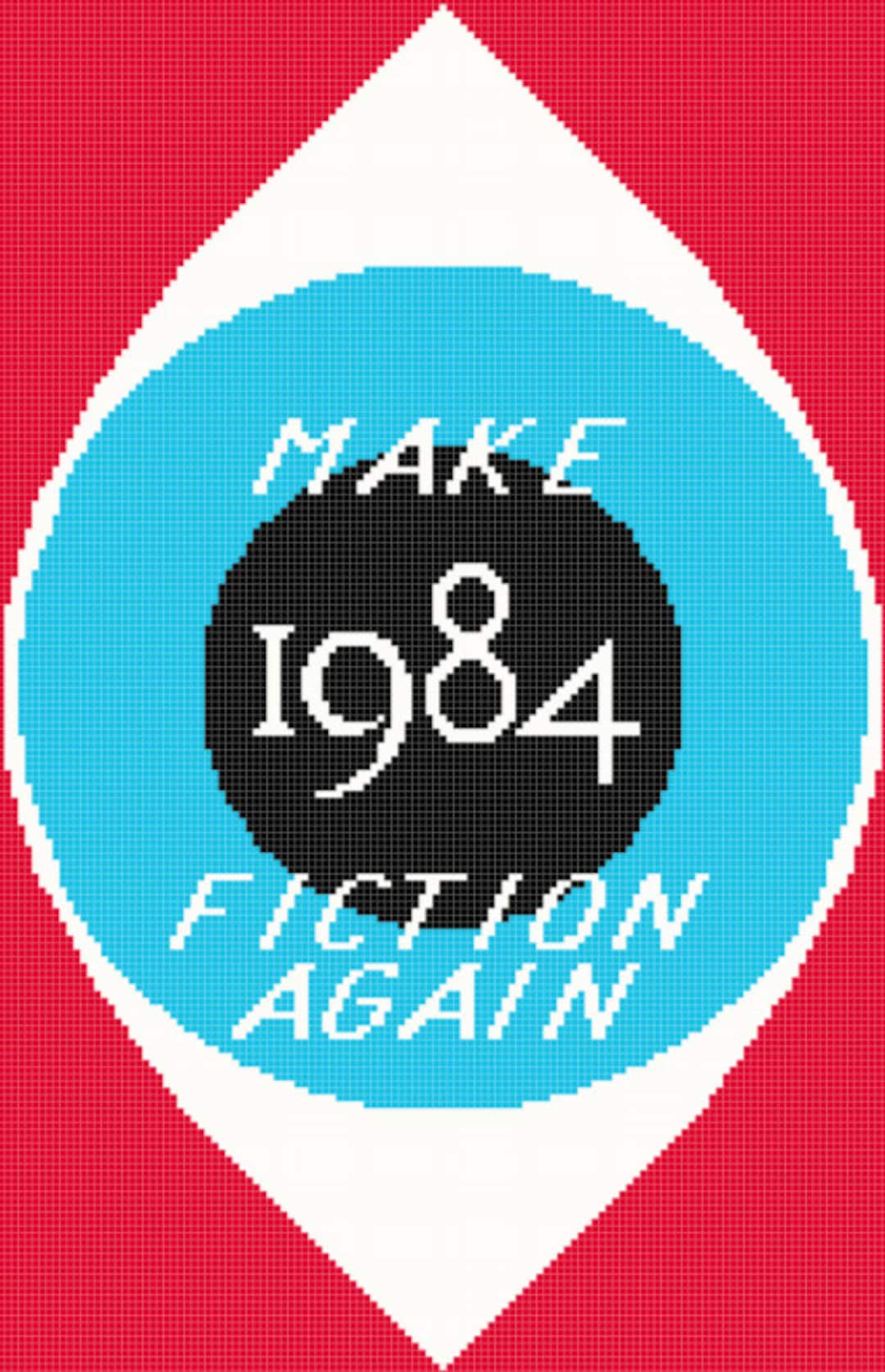 1984 Book Cover Cross-stitch Pattern - Make 1984 Fiction Again - Etsy