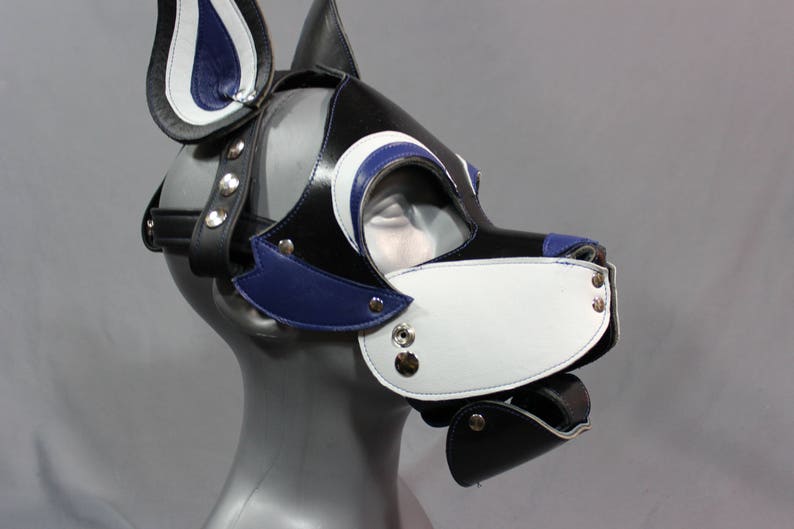 Husky Style Pup Mask With Blue Highlights - Etsy