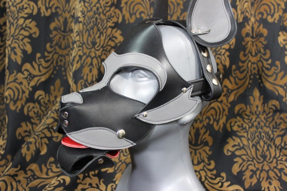 Husky Style Pup Mask in Black and Gray | Etsy