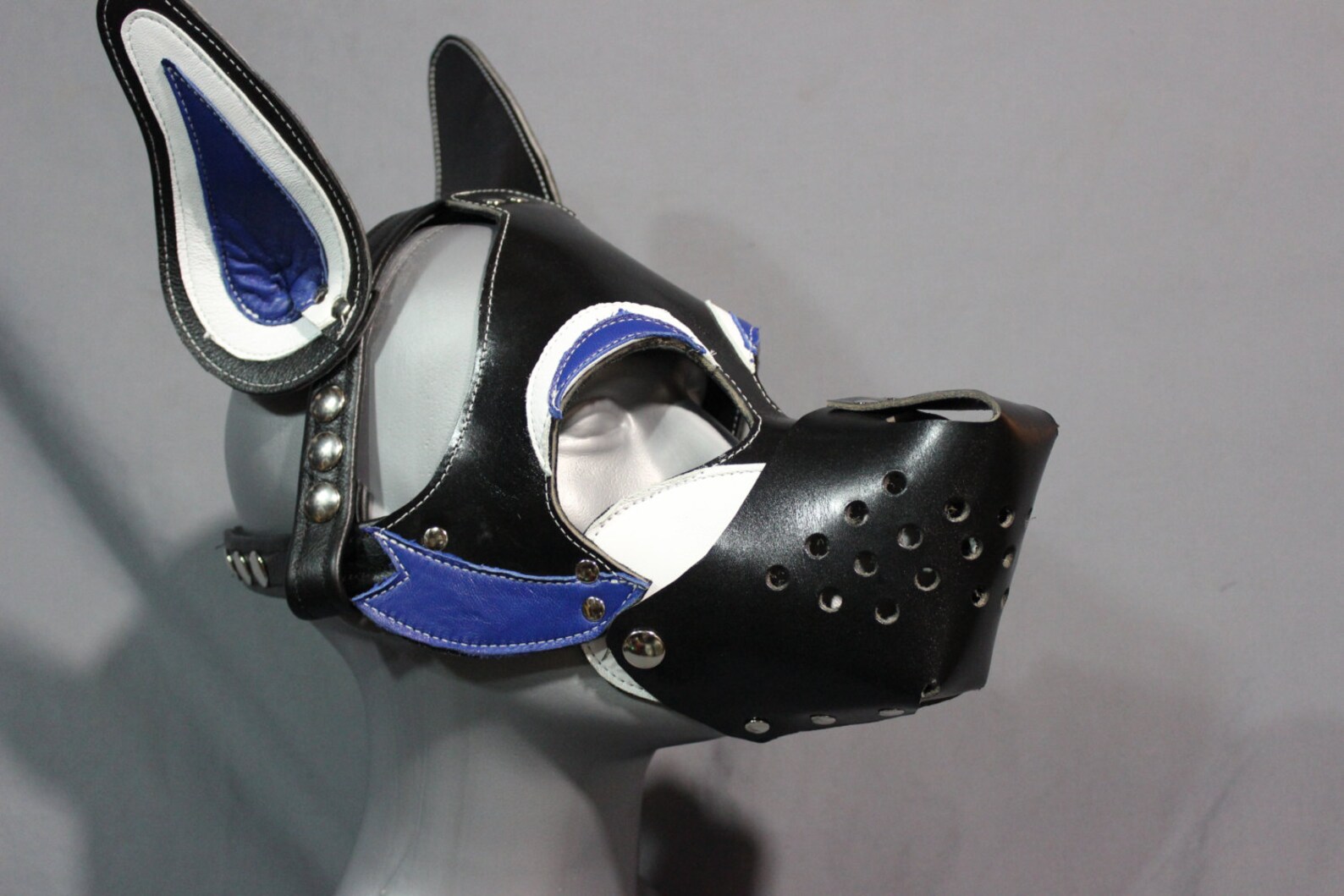 Husky Style Pup Mask With Blue Highlights - Etsy