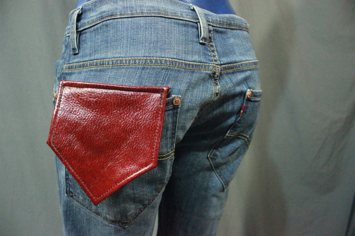 Single Color Leather Pocket Flag - Etsy