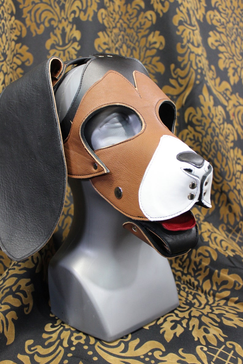 Basset Hound Style Pup Mask in Black Tan and White - Etsy