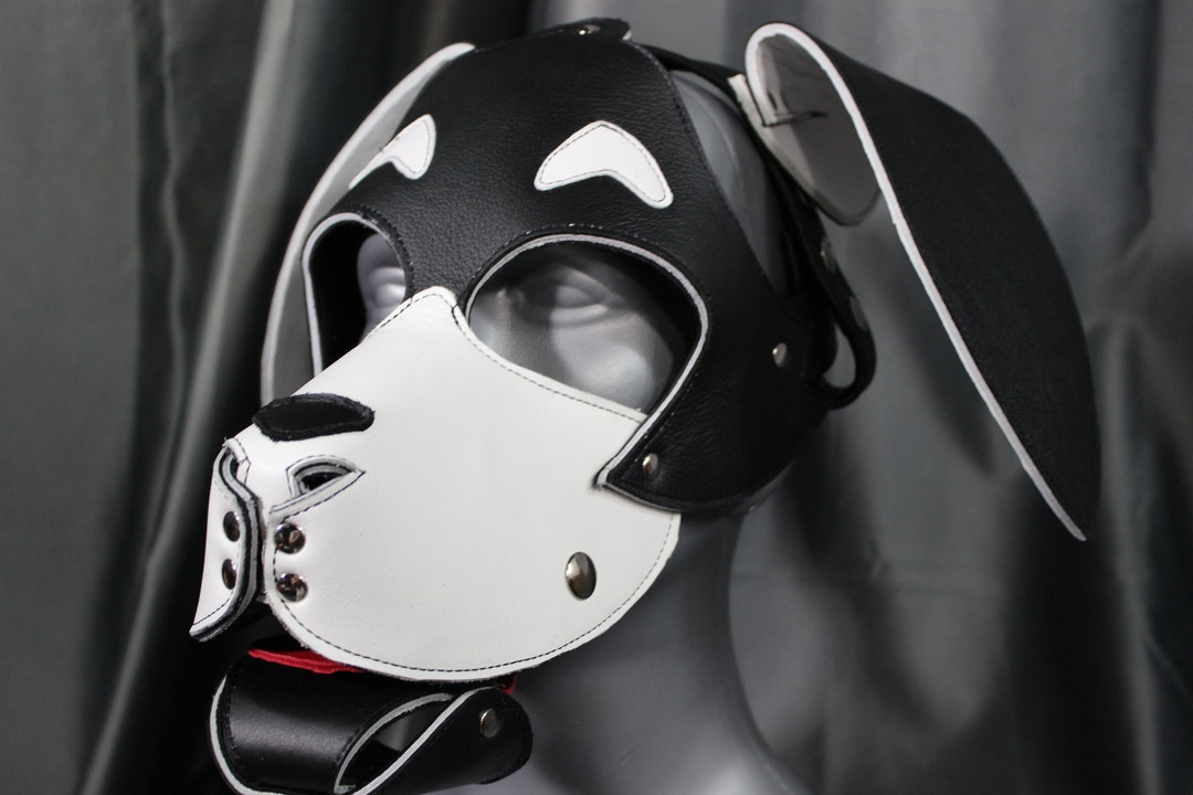 Basset Hound Style Pup Mask in Black and White - Etsy