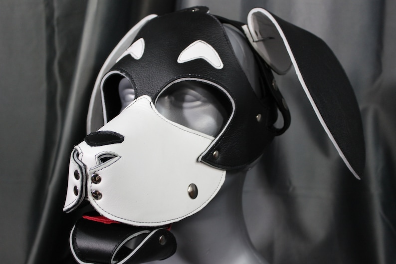 Basset Hound Style Pup Mask in Black and White | Etsy
