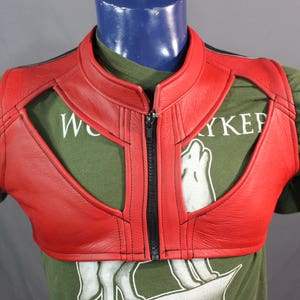 Opened Paneled Bolero Vest in Bright Red - Etsy