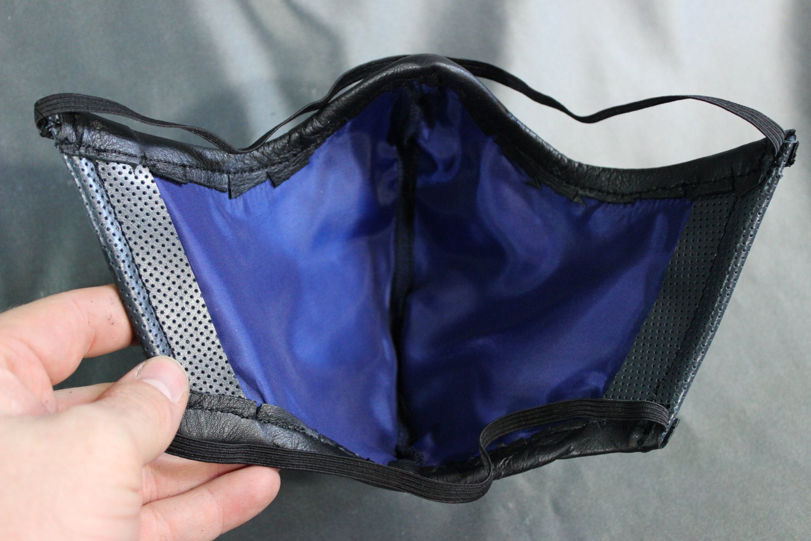 Perforated Leather Face Mask With Filter Pouch - Etsy