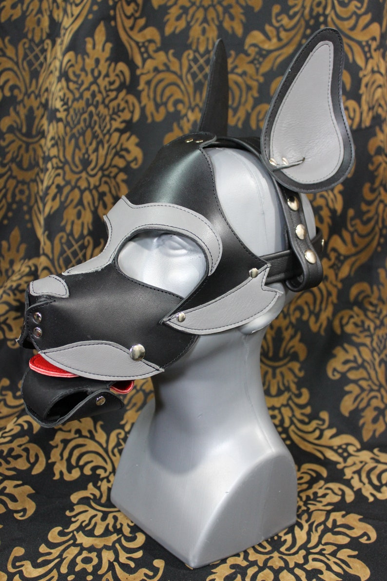 Husky Style Pup Mask in Black and Gray - Etsy