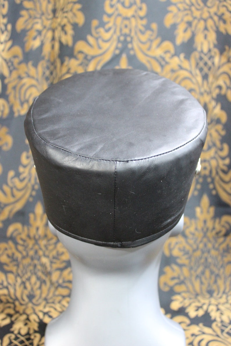 European Style Kepi Hat in Black Leather - Etsy
