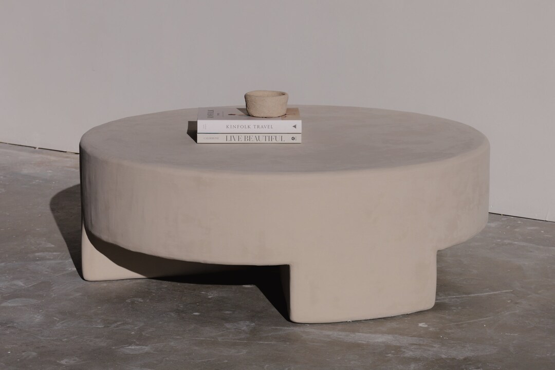 The Reed Plaster Round Coffee Table - Etsy