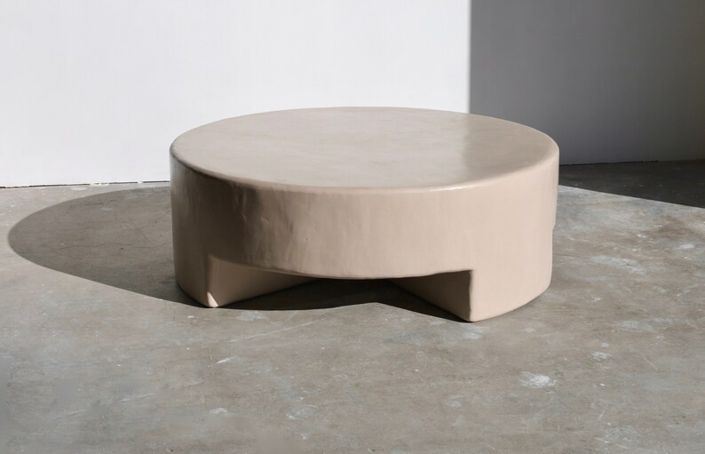 The Reed Plaster Round Coffee Table - Etsy