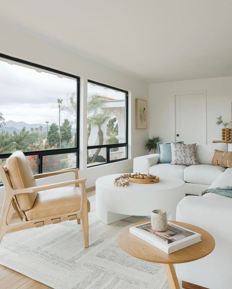 The Reed Plaster Round Coffee Table | Etsy