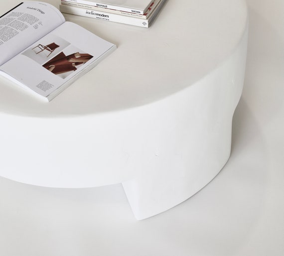 The Reed Plaster Round Coffee Table | Etsy